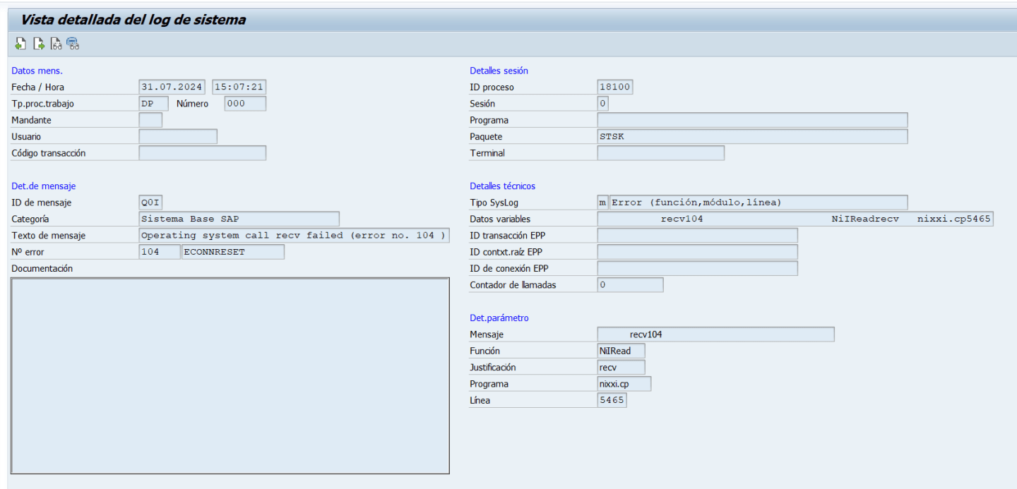 Errores en SAP – Logs del sistema – Jorge Ocampos
